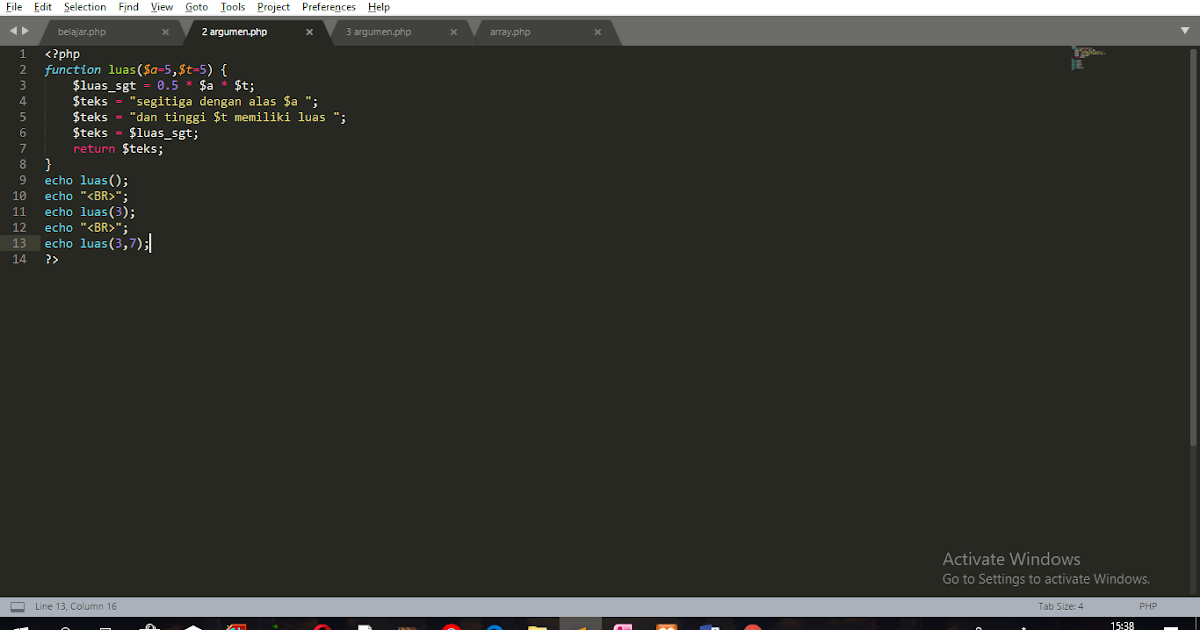 Belajar Contoh Penggunaan Function
