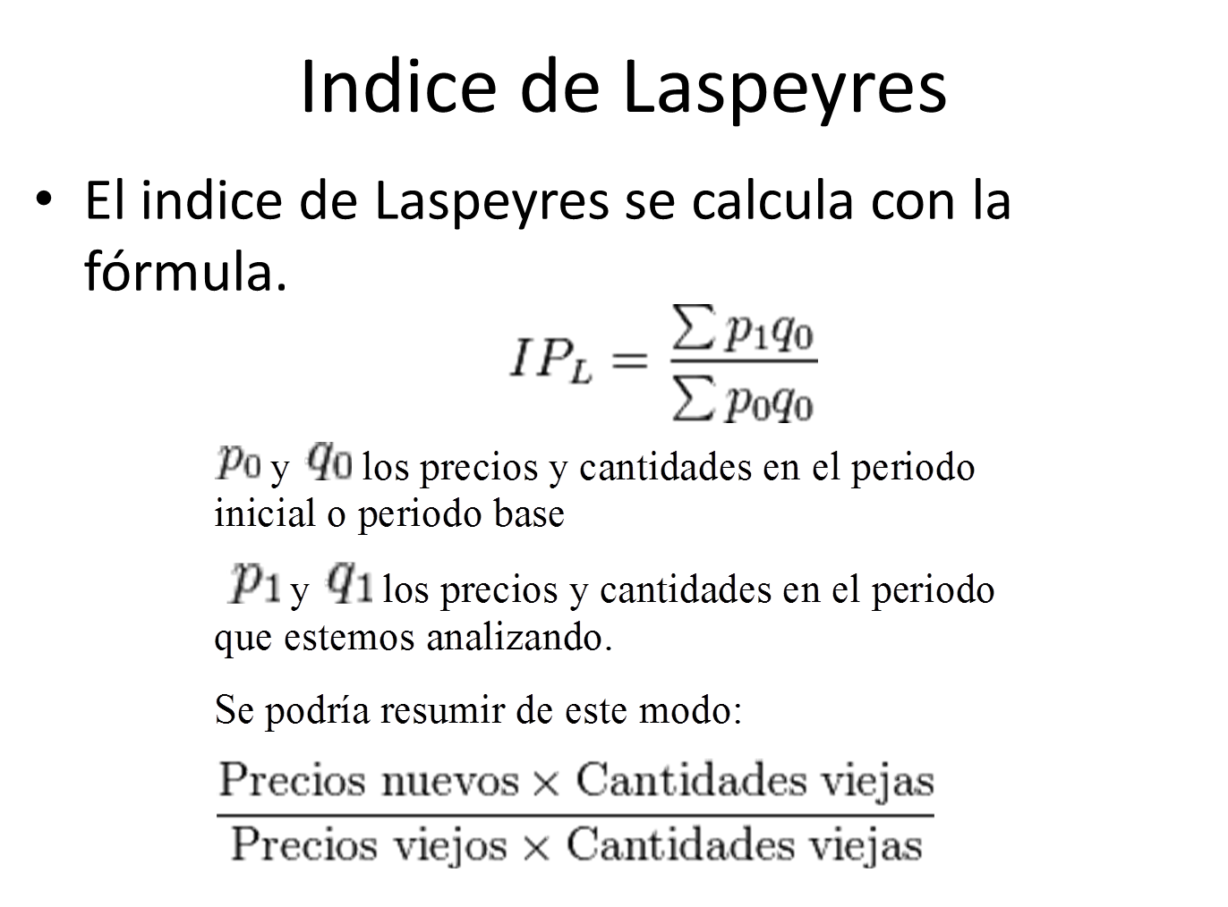 ESTADÍSTICA DESCRIPTIVA: NÚMEROS INDICE