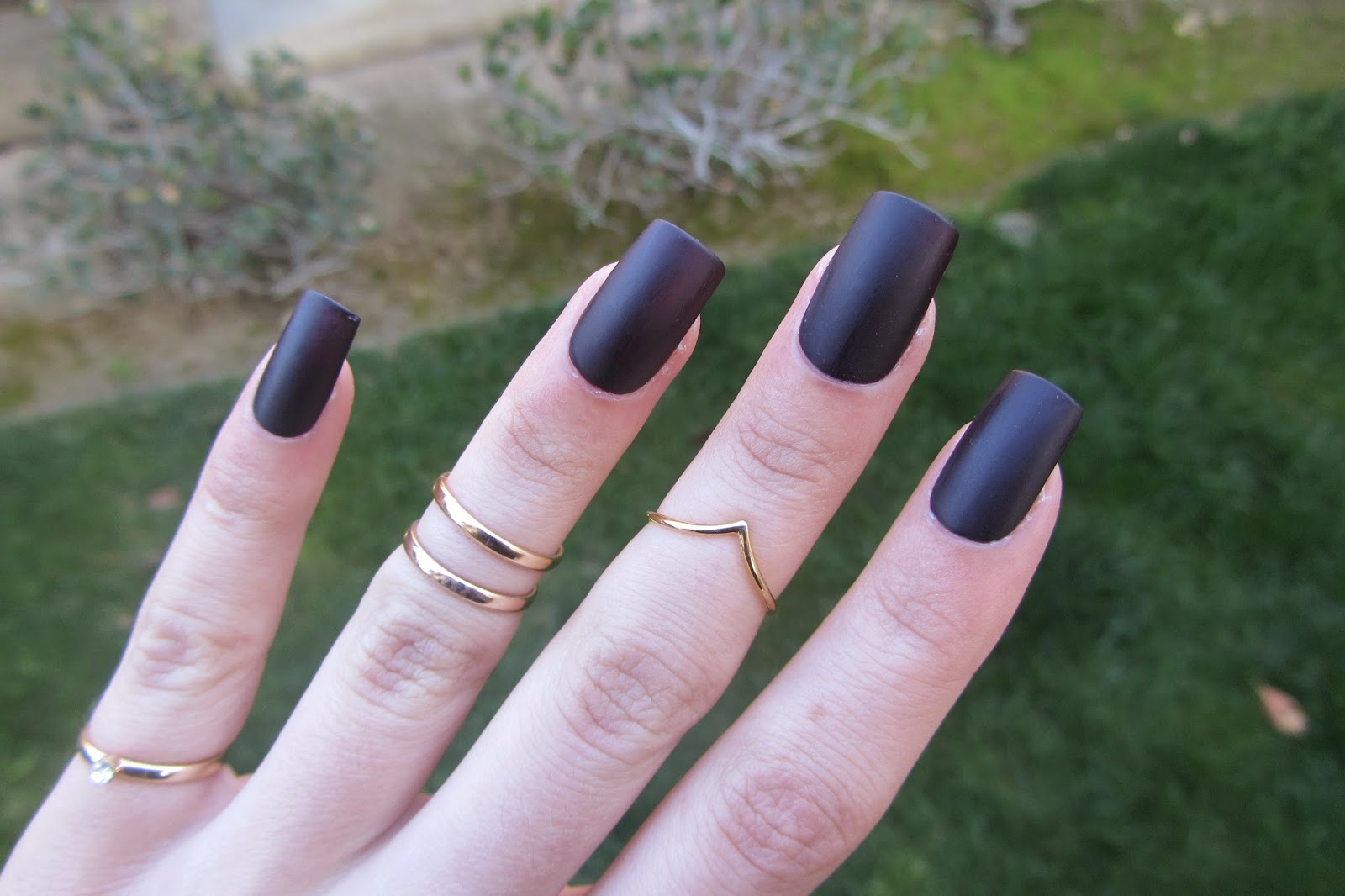Sunflowers and Shimmer: Matte Plum Nails + Current Jewelry Faves