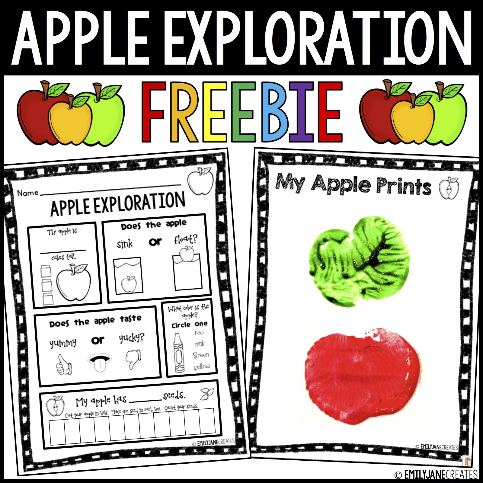Emily Jane Creates: APPLE EXPLORATION FREEBIE