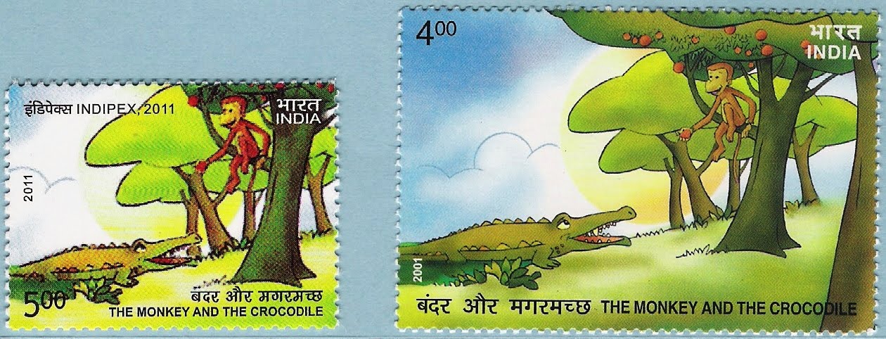Se-tenant Stamps of India: Same design stamps issued again