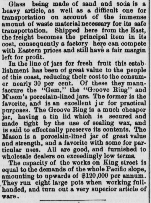 Western Bottle News: San Francisco and Pacific Glass Works