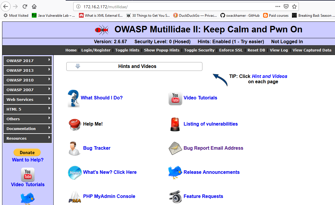 OWASP Using Component with known vulnerability ~ The Cybersploit