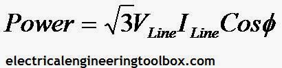 3 Phase Electrical Power Formula