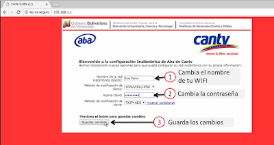 Cómo cambiar nombre y contraseña del Router/Modem (WIFI) ZTE de CANTV o ...