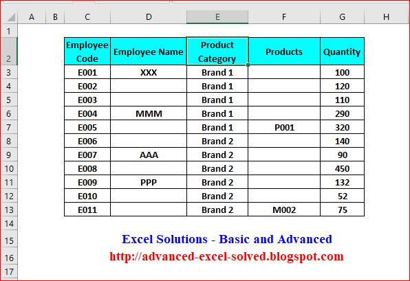Fill Blank Cells With Value Above or Below the Cell or Zero | Excel Solutions - Basic and Advanced