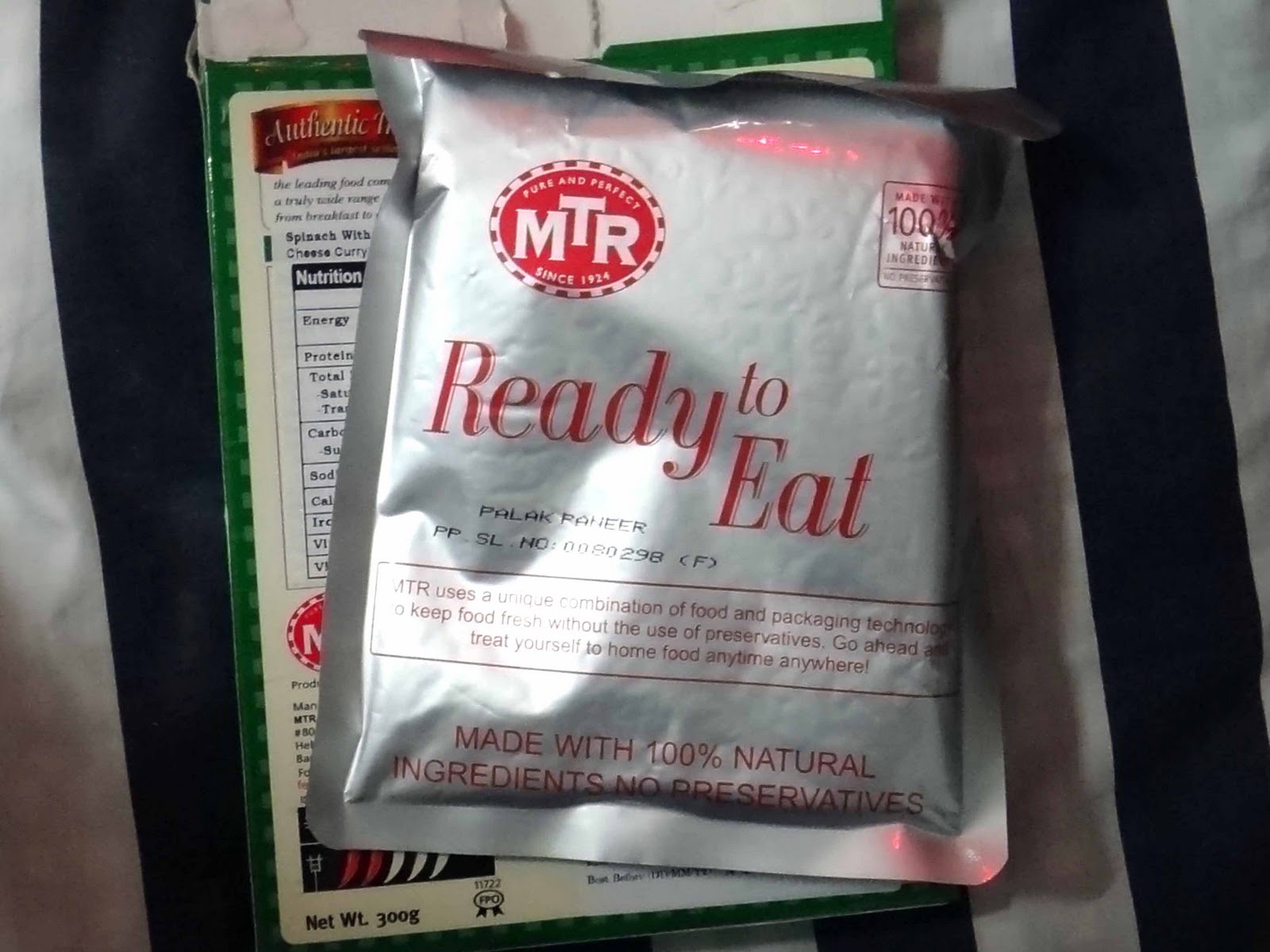 Supersupergirl's Food Reviews: MTR ready to eat Palak paneer curry
