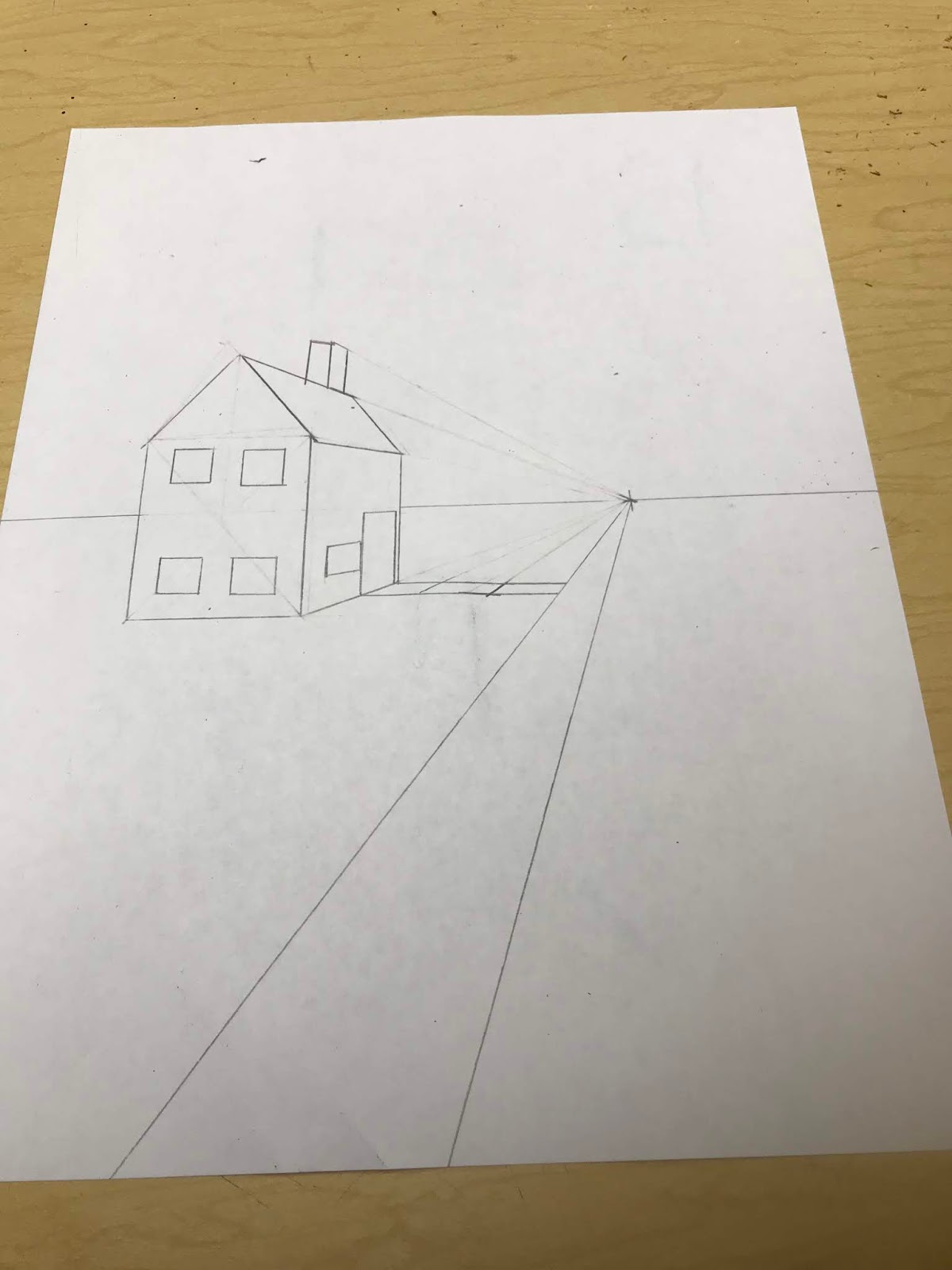 Art blog: Building a house and boxes with a vanishing point , pictures