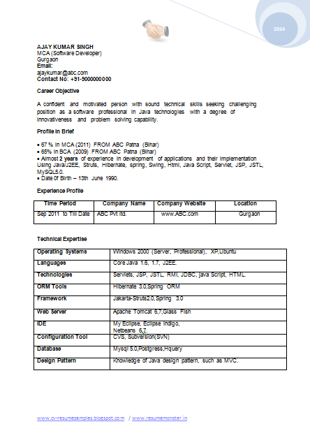 Over 10000 CV and Resume Samples with Free Download: CV Format For a ...