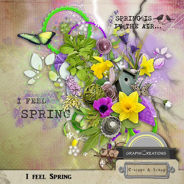 E-scape and Scrap: I feel Spring - cluster FREE