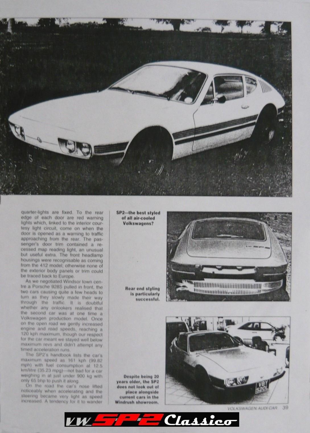 Revista Volkswagen Audi Car - Volkswagen SP2 Classico