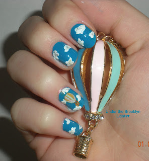 Under the Brooklyn Lights: Hot air balloon nail art tutorial