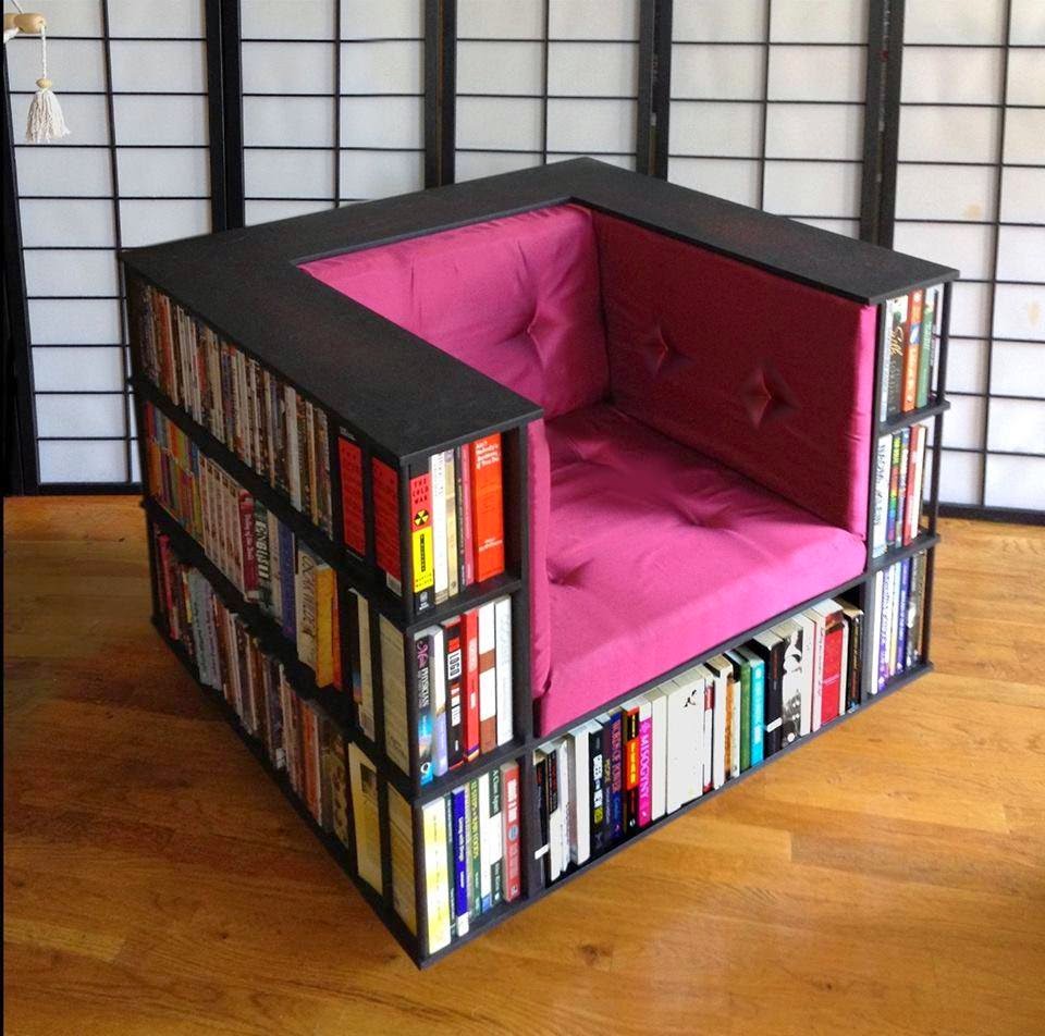 Comfortable seats with a library - Zhakila Decorating