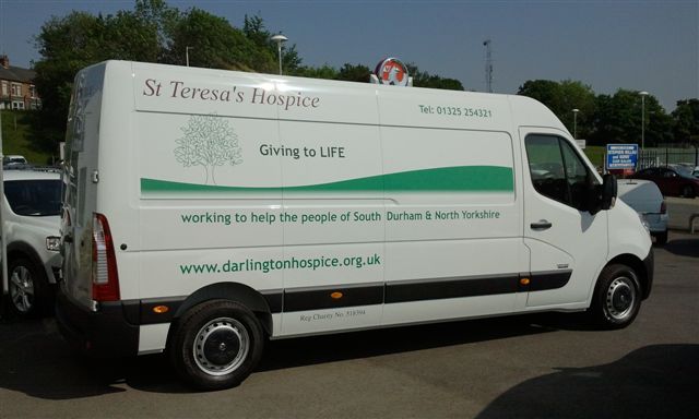 The Green I Signs Blog: St Teresa's Hospice van hand over with Alasdair ...