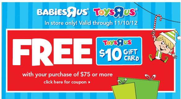 BRICK STAR: Toys R Us Printable Coupon for $10 Gift Card with $74 purchase