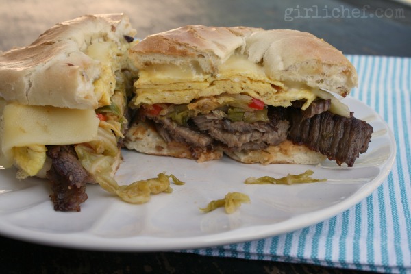 Steak & Egg Bagel Sandwich w/ Kimchi | All Roads Lead to the Kitchen