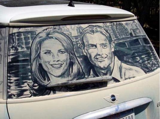 Great Piece of Art from Car Window Dust Painting [PICS] - JUYOFO
