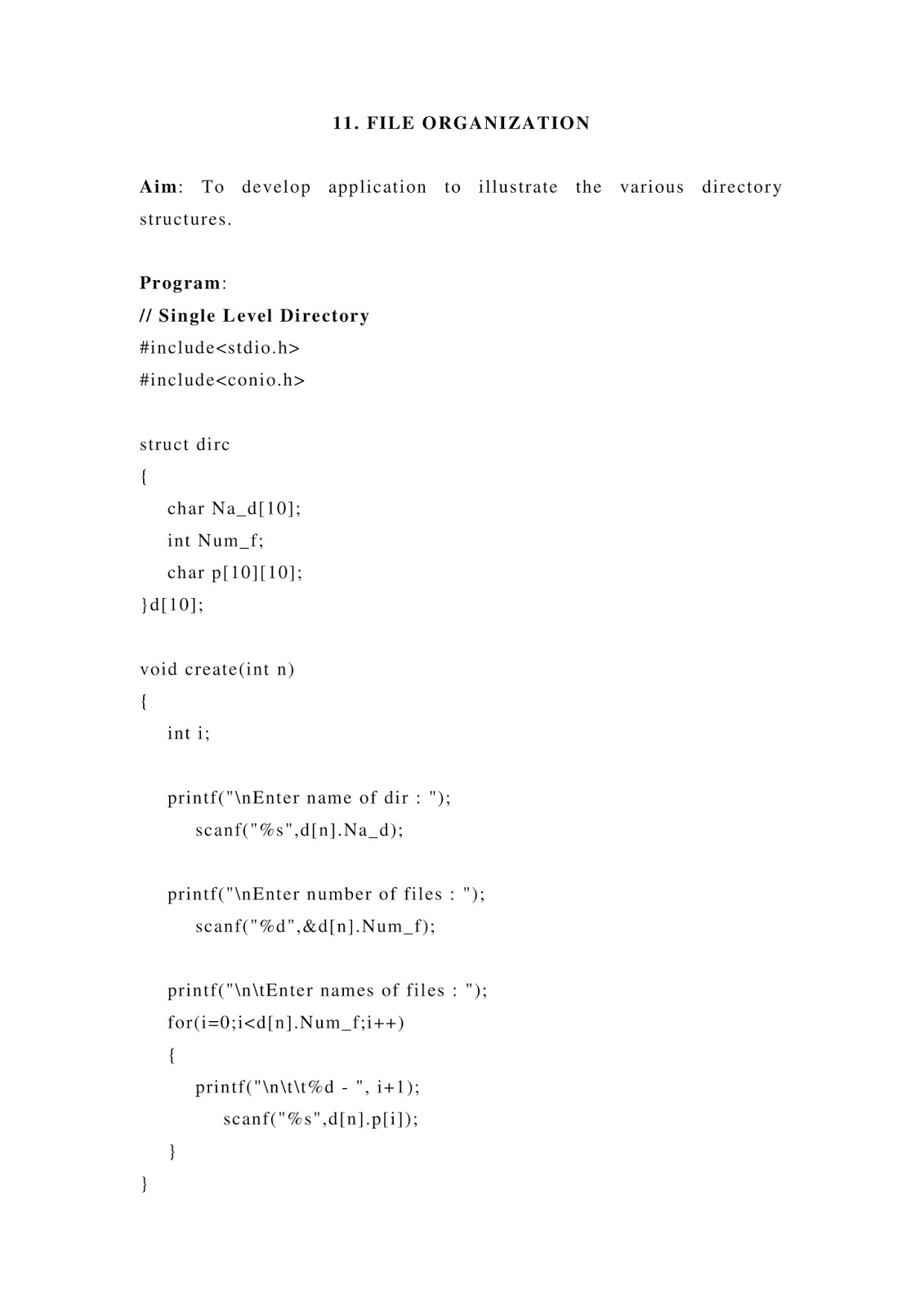 Dr R Anurekha 11 C File Organization Hierarchical Directory Structure