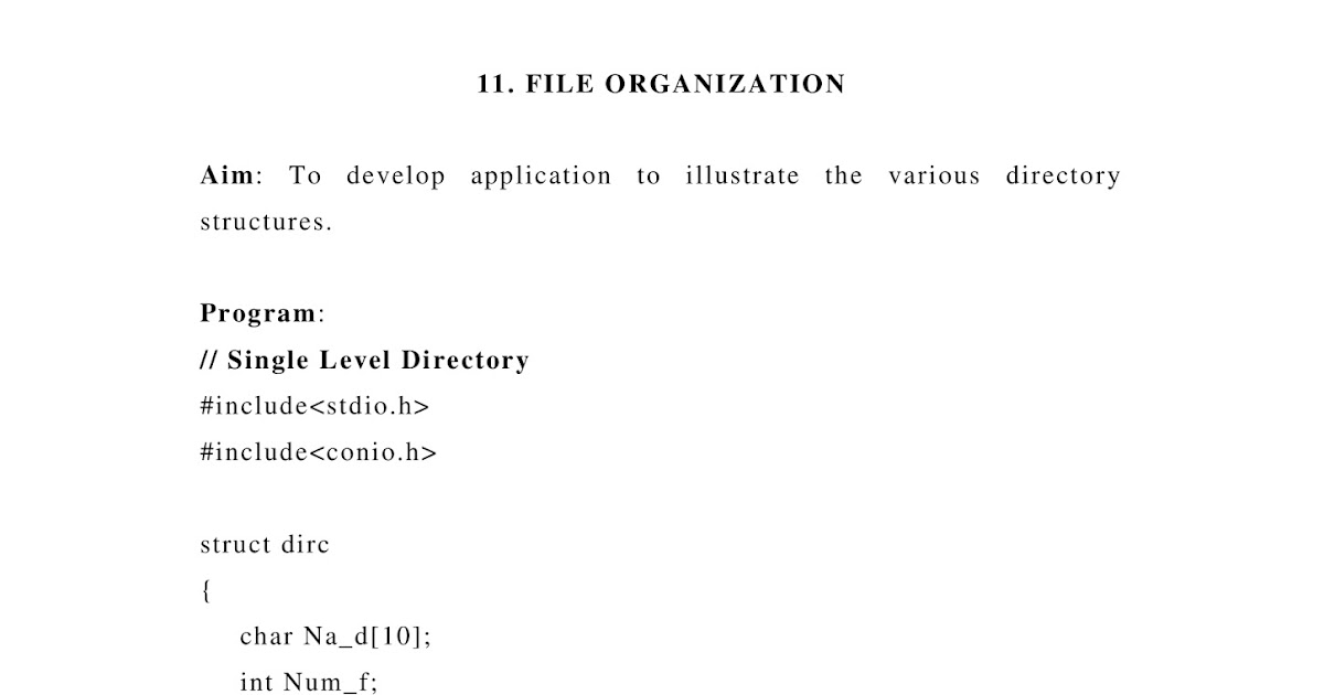 Dr R Anurekha: 11. c. File Organization - Hierarchical Directory Structure