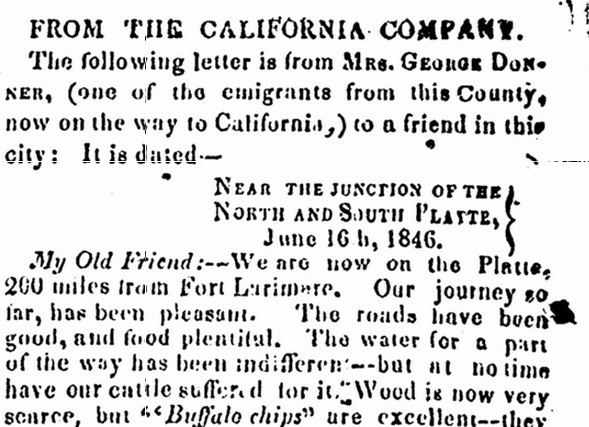 RootDig.com: The Donner Party In the Newspaper--Before It Went South