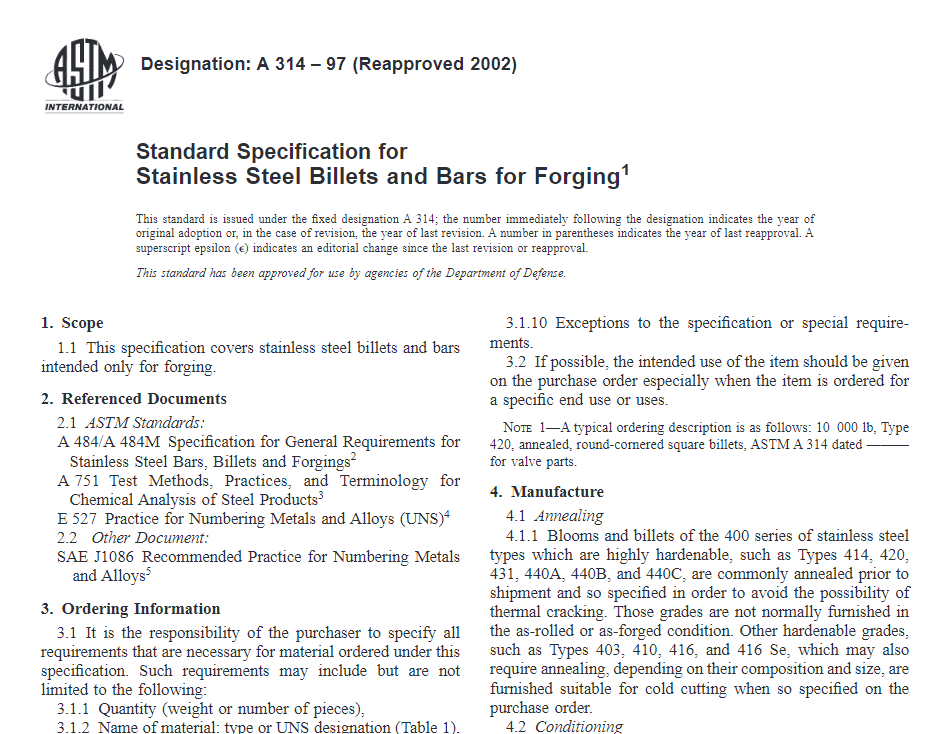 ASTM A314 – 97 (Reapproved 2002) ASTM A314 – 97 (Reapproved 2002)