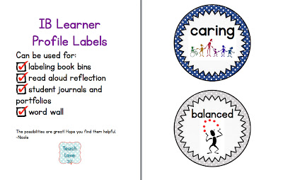 Teach Love: Freebie Friday! IB Learner Profile Labels