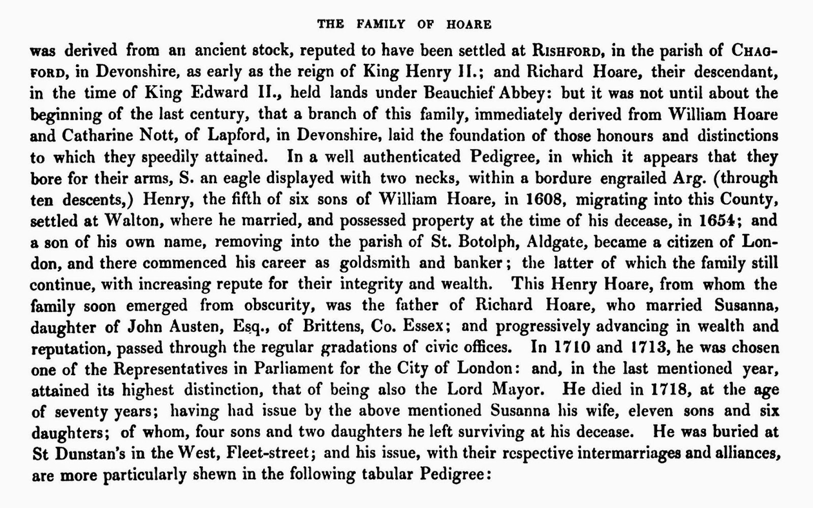 Hoare One Name Study: Finding Printed Pedigrees and Family Histories