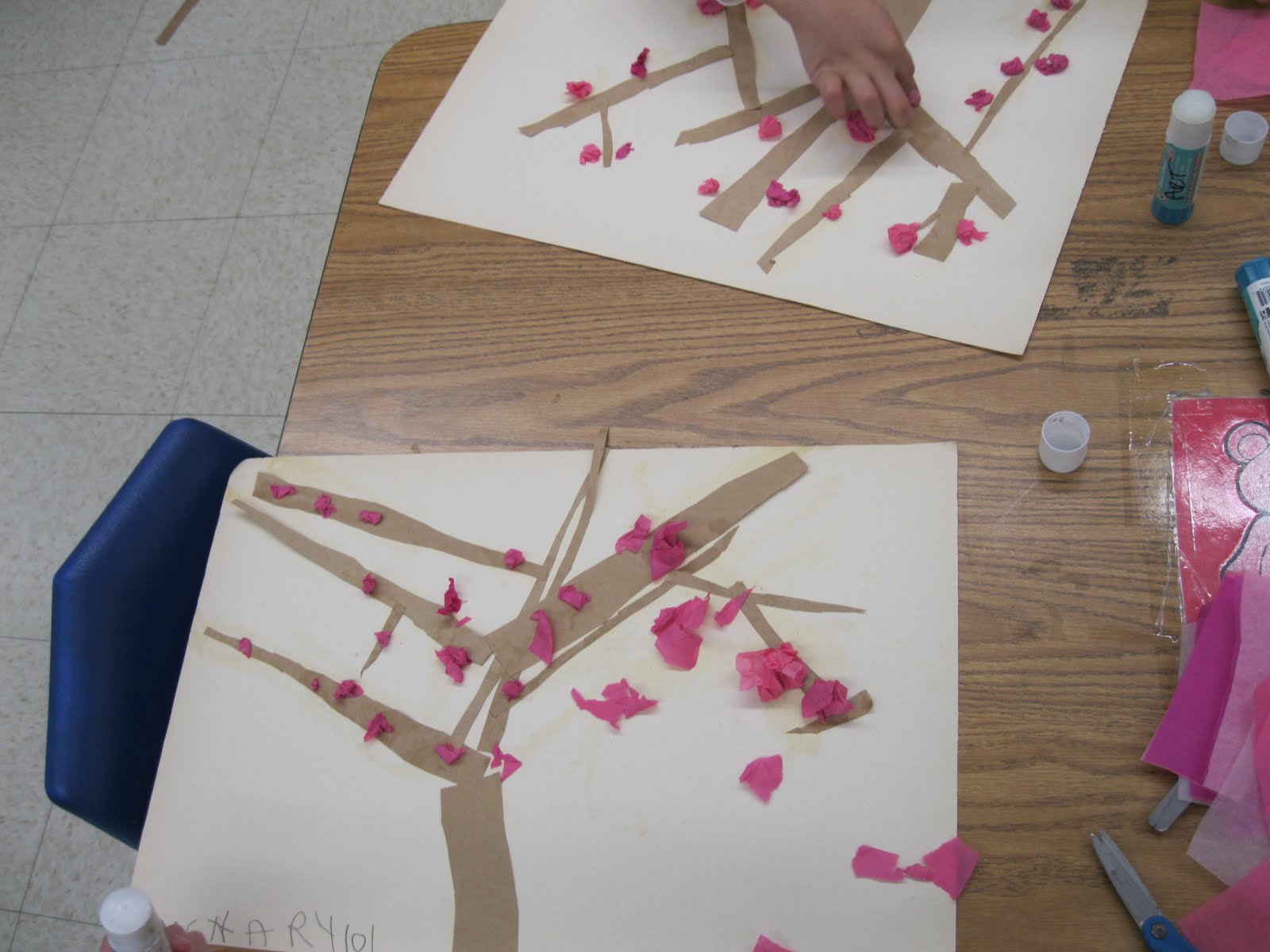 Color, collage, and much more: Kinder Cherry Blossom Trees