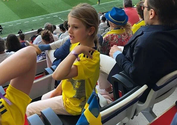 Prince Daniel and Princess Estelle watched the football match played ...