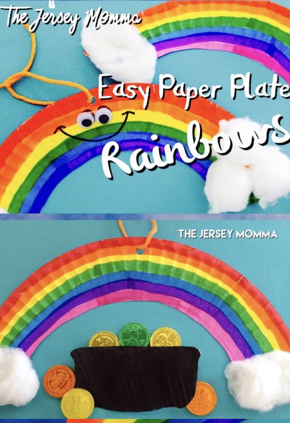 Easy St. Patrick's Day Crafts: Paper Plate Rainbows | The Jersey Momma