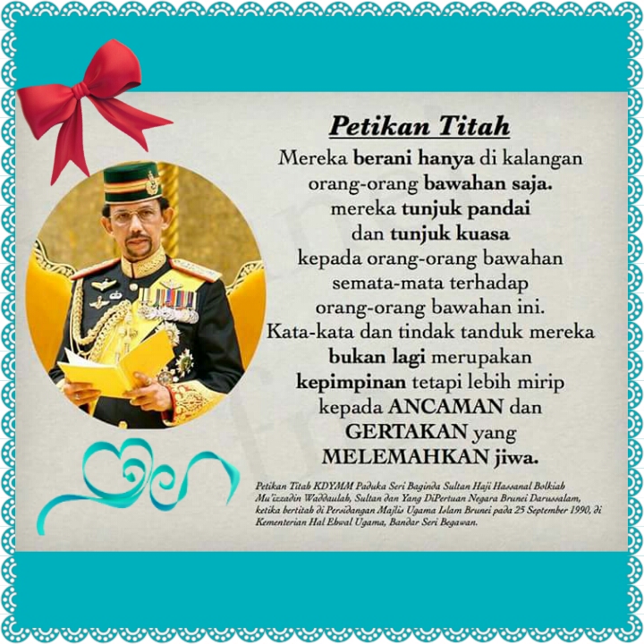 aLL iN 1: PETIKAN TITAH SULTAN BRUNEI