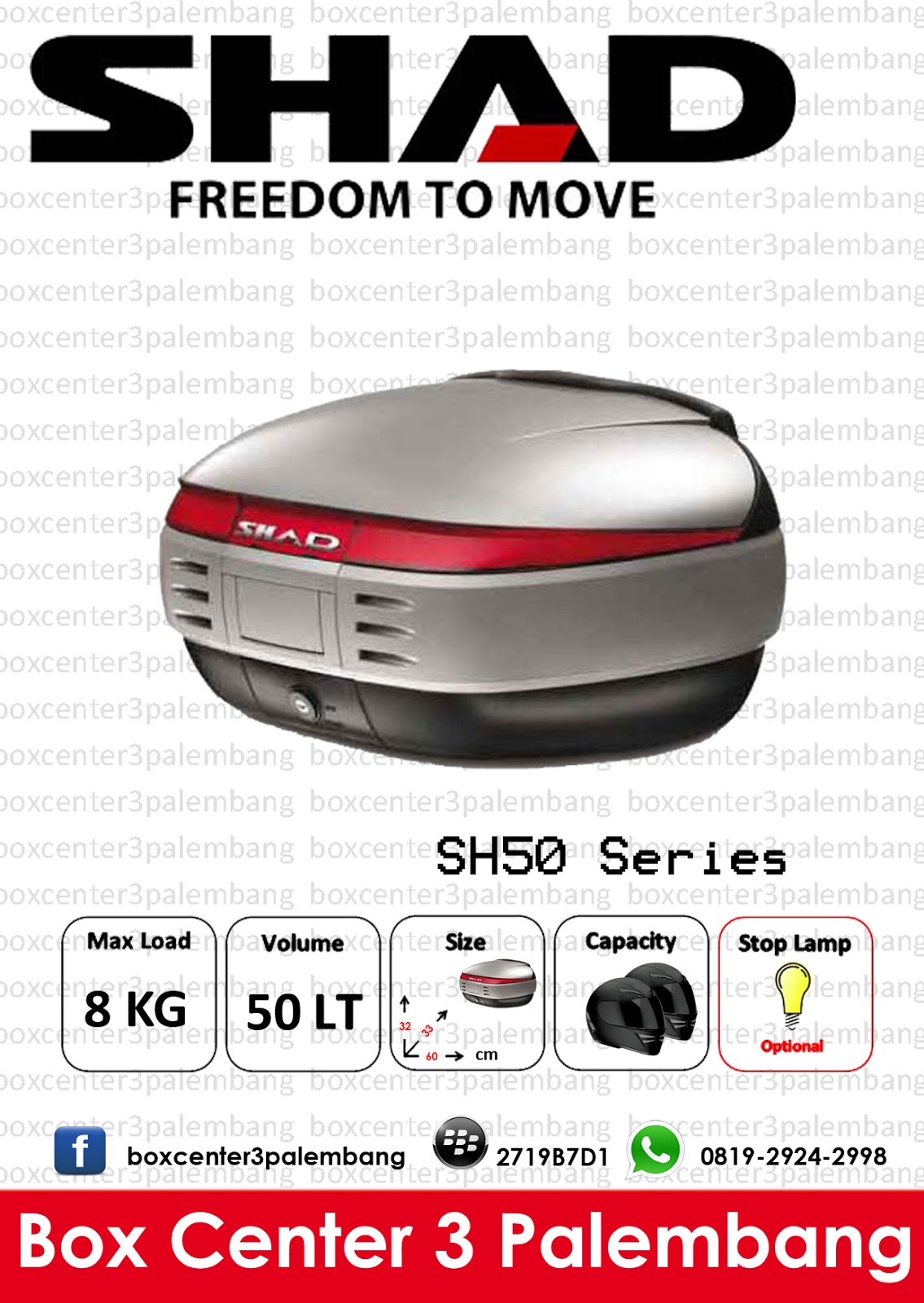 Box Center 3 Palembang: SHAD SH50 Series Optional Stop Lamp