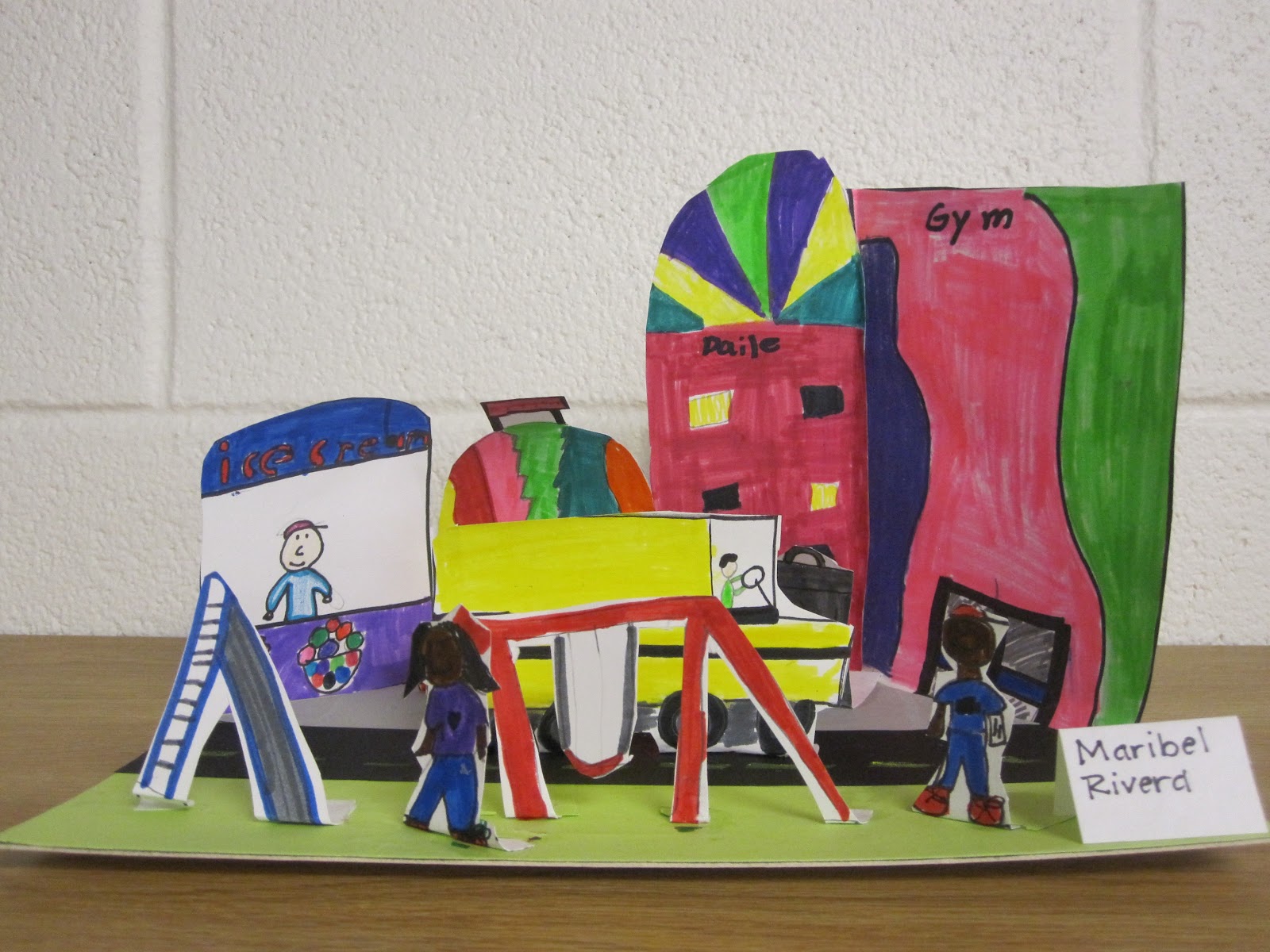 Red Grooms Inspired: Glengarry Elementary:Sculpto-pictoramas 3rd Grade