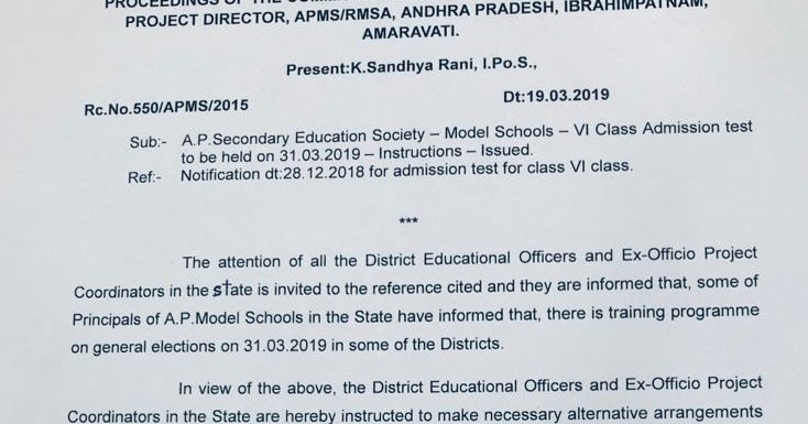 Proceedings of commissioner of school education & Ex officio project ...