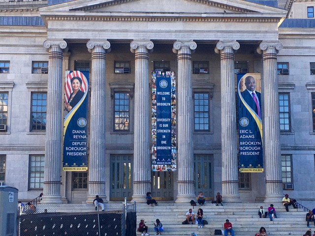 mcbrooklyn: Brooklyn Borough Hall, Festooned with BP Banners