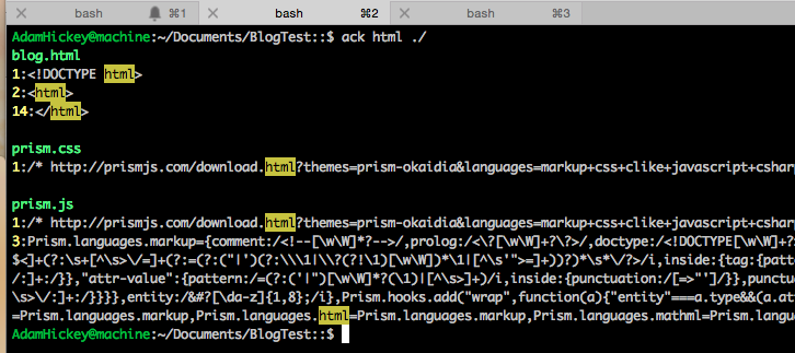 Functional Adam: The Search Wars - grep vs ack vs ag