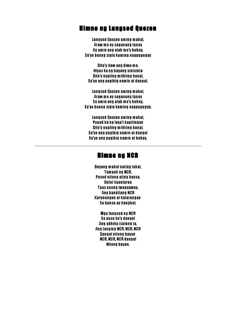 ncr hymn - philippin news collections