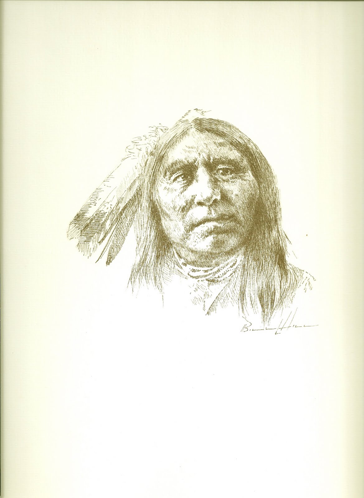 Bill L. Hill Art: Indian Head Pen and Ink Studies Available in Sets or ...
