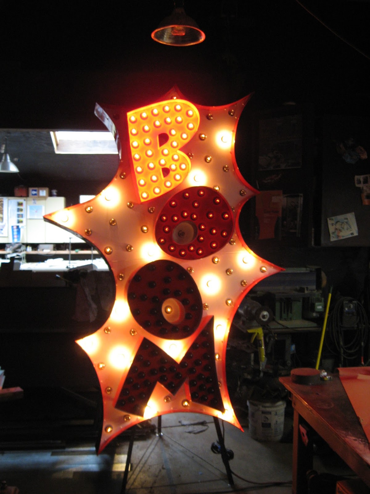 HEAVY METAL WORKS: Vintage Style Metal Sign -"BOOM"