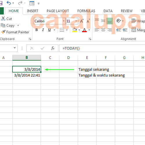 Membuat tanggal otomatis di Excel ~ catalupa