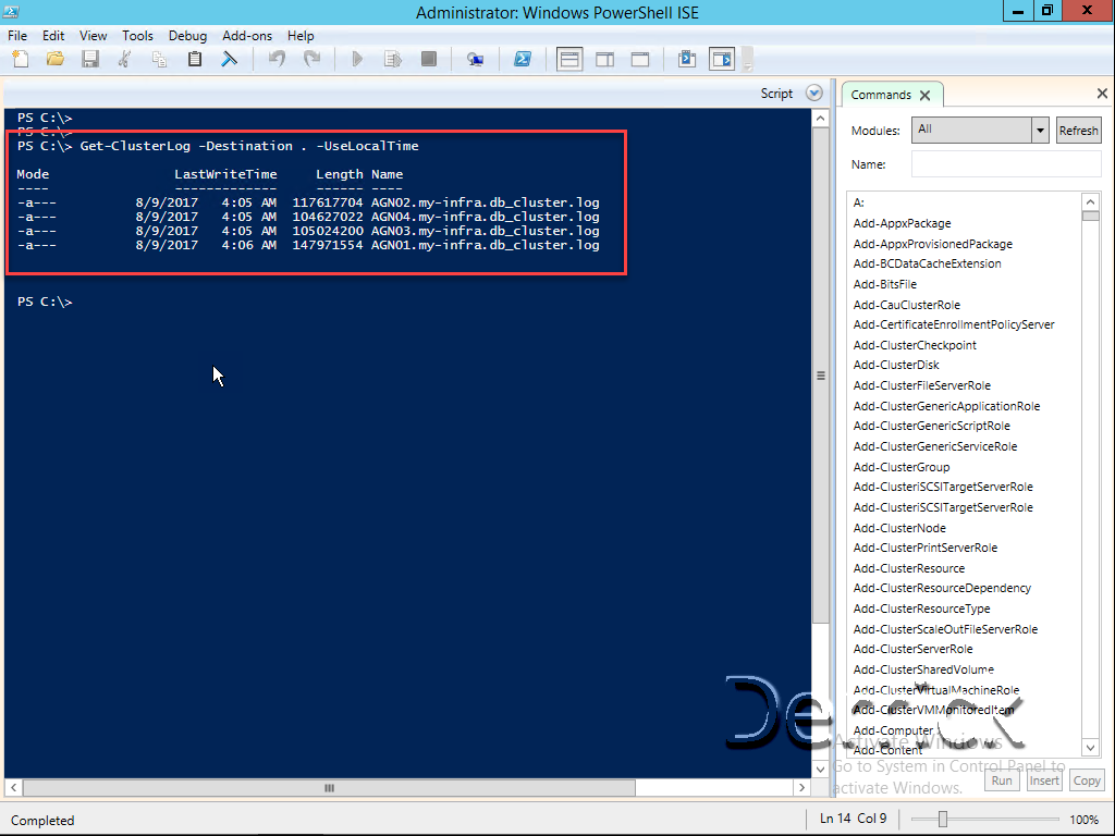 德瑞克：SQL Server 學習筆記: [PowerShell] Get-ClusterLog: Generate Windows cluster log for ...
