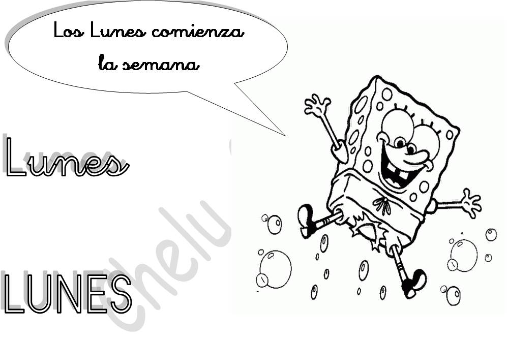 CHELUESPECIAL: FICHAS DE LOS DÍAS DE LA SEMANA PARA COLOREAR