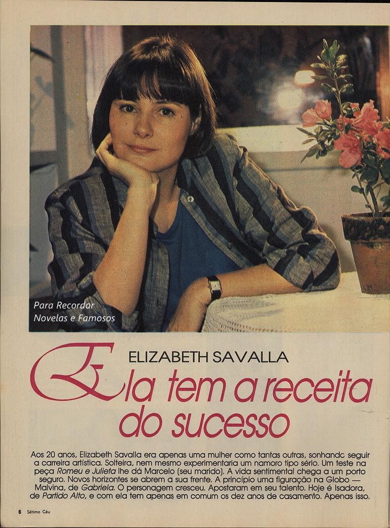 Para Recordar Novelas e Famosos: Elizabeth Savalla "Ela tem a receita do sucesso"