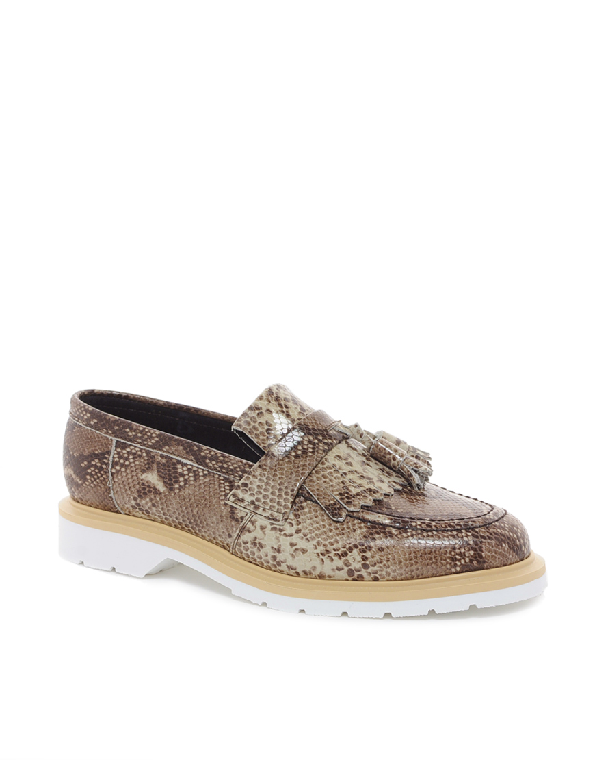 Snake Charmer: ASOS Made in England Tassel Loafers in Snake | SHOEOGRAPHY