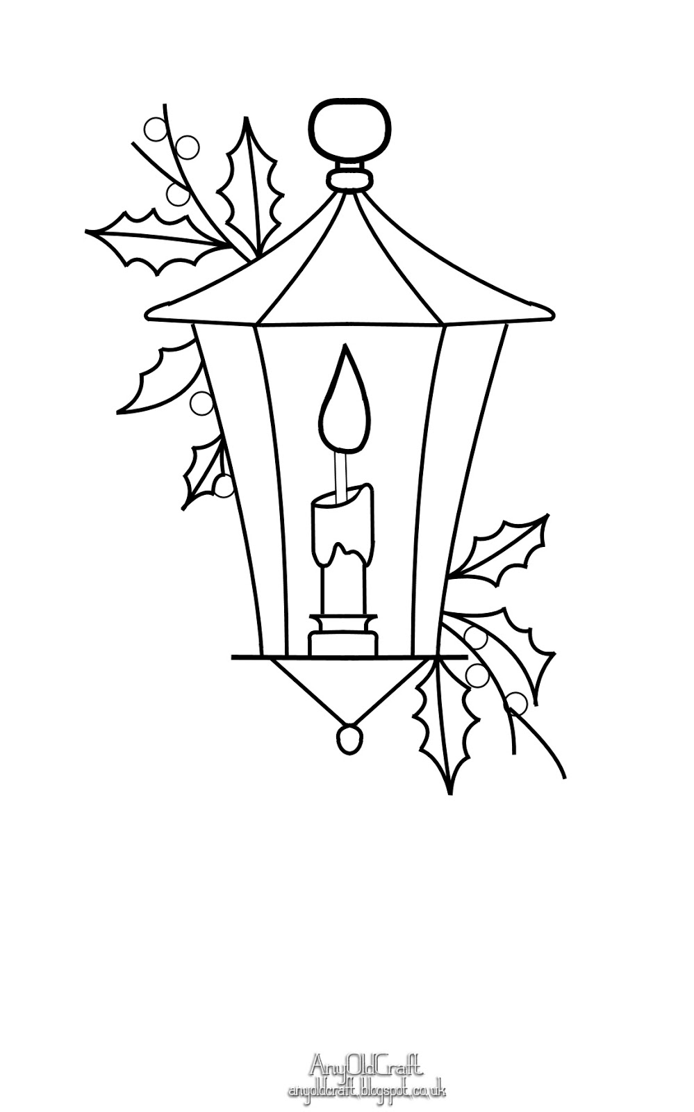 Any Old Craft: Christmas lantern digi stamp freebie