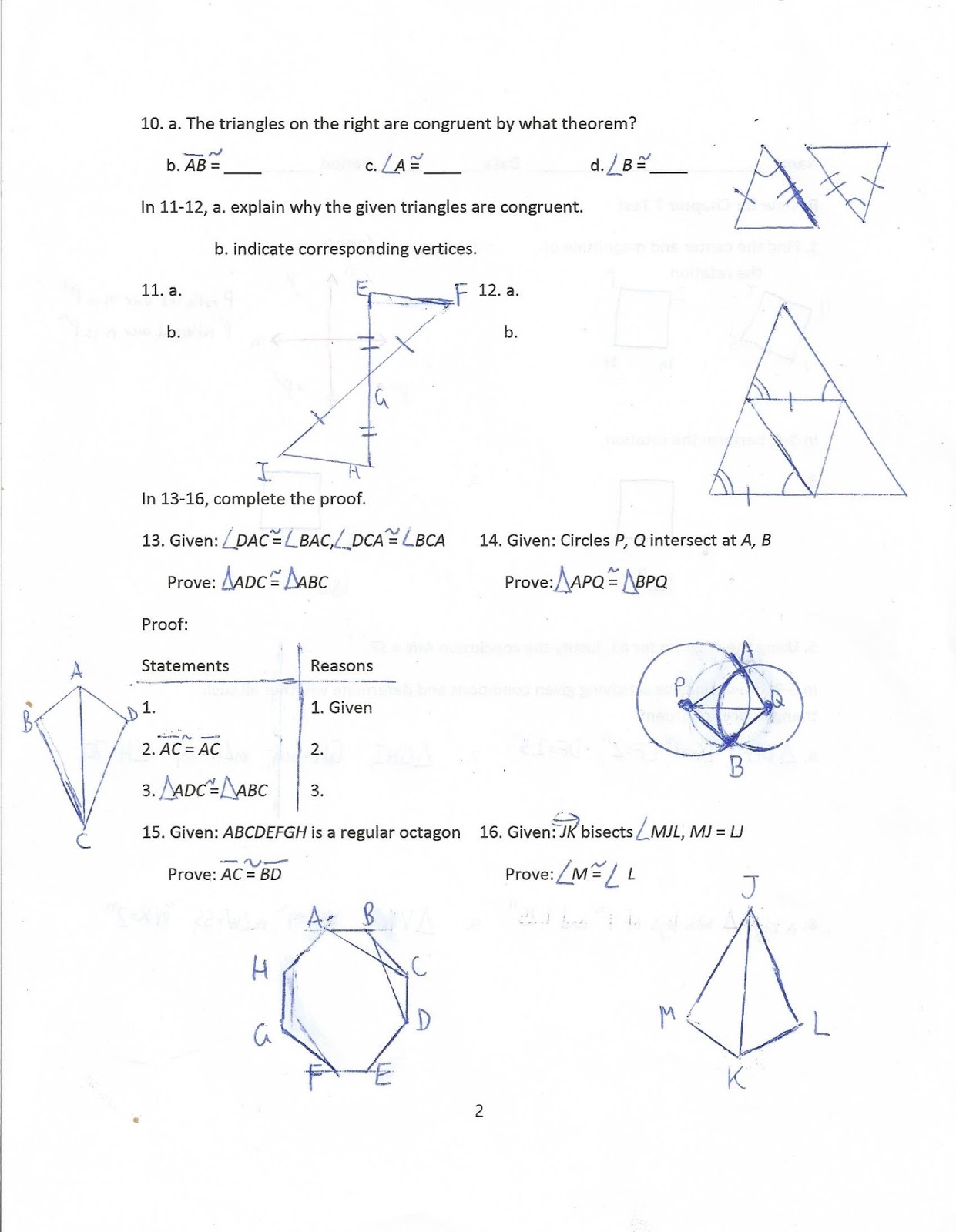 Geometry, Common Core Style: Review for Chapter 7 Test (Day 45)