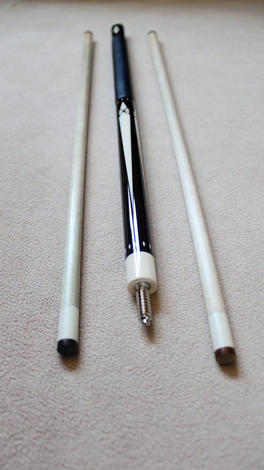 Zappy's Pool Cues: Porper Tuxedo Custom Cue. Ebony and Ivory