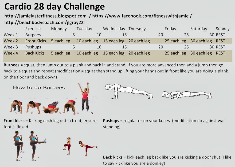 Fitness with Jamie: Cardio 28 day Challenge - begins 10/14