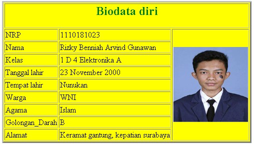 Membuat Tabel Biodata mudah dengan HTML
