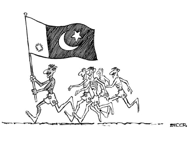 Cartoons in Pakistani Newspaper on 14 August 2011